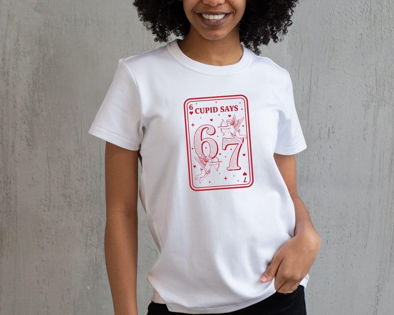 Funny 67 Cupid Says Six Seven Svg Png,preppy Girly Floral Design,67 ...