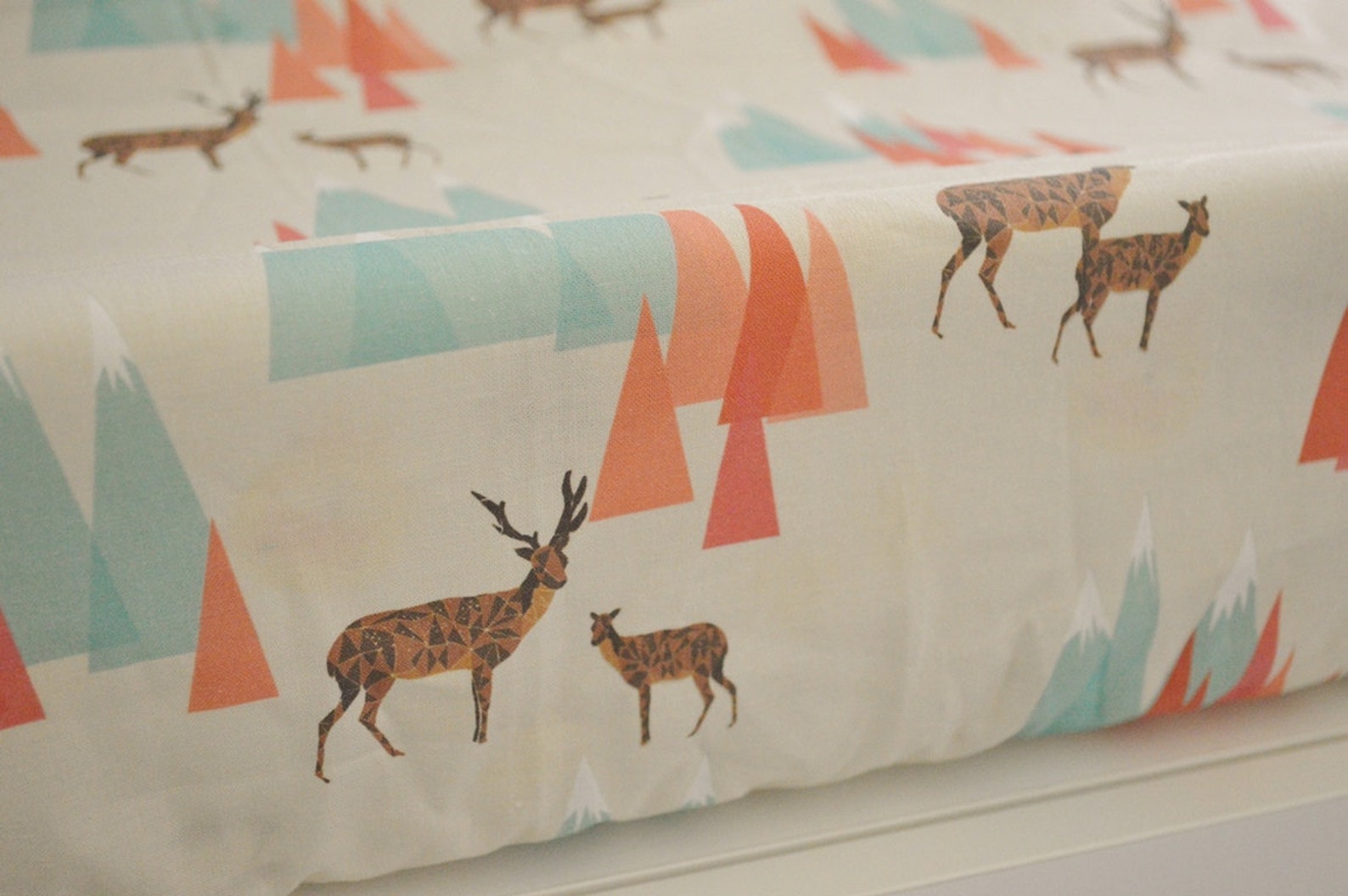Changing Pad Cover Deer in the Mountains Deer Changing Pad - Etsy