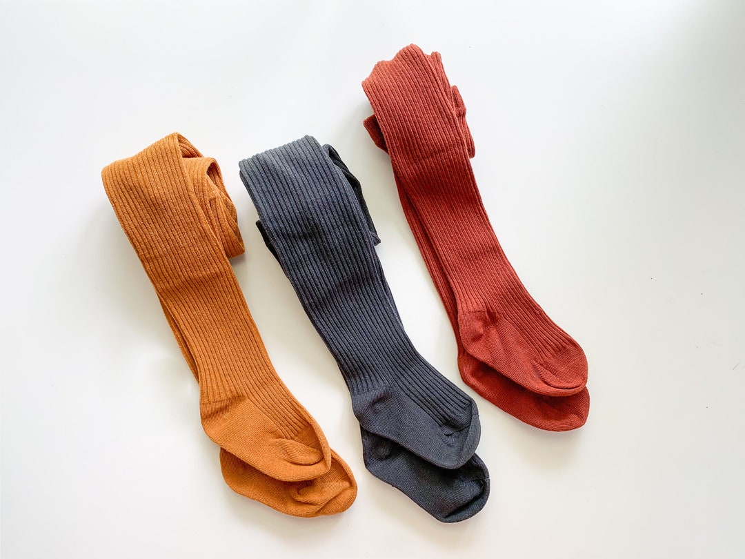 Infant Ribbed Knit Tights - Ribbed Knit Stockings - Grey Tights ...
