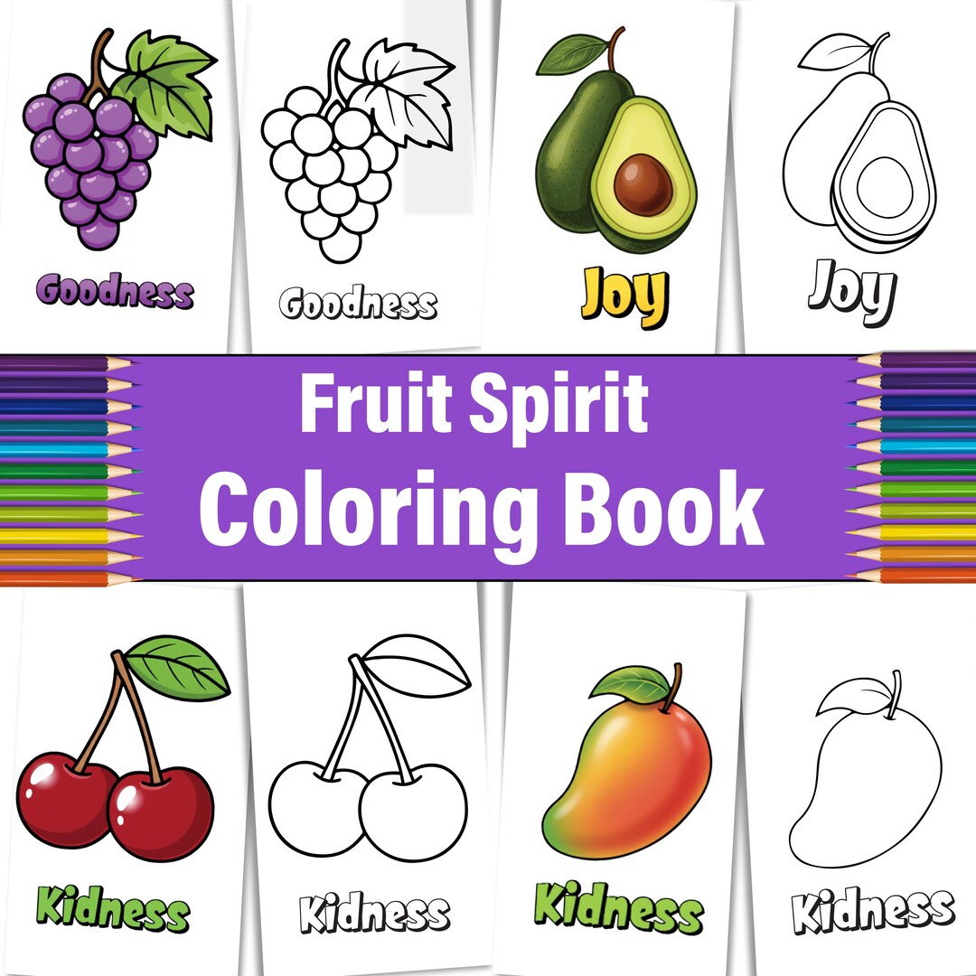 Fruit of the Spirit Coloring Pages | Bible Verse Printables (A4 PDF) - Etsy