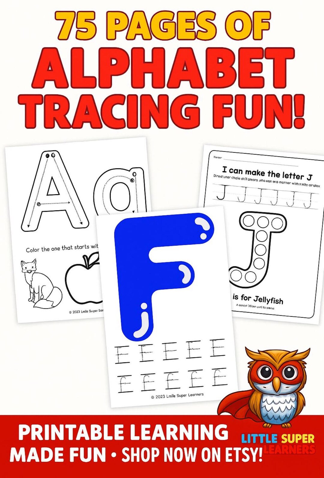 Alphabet Tracing Worksheets | ABC Writing Practice (PDF Download) - Etsy