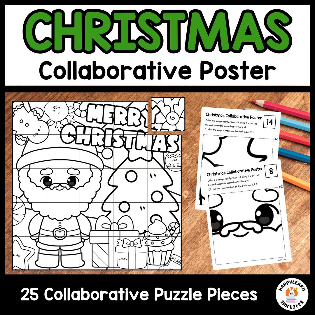 Christmas Collaborative Poster – Coloring Poster Group Activity - Etsy