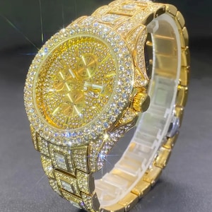 Buss Down Iced Out Hip Hop Watch Cubic Zirconia Diamon Bling - Etsy