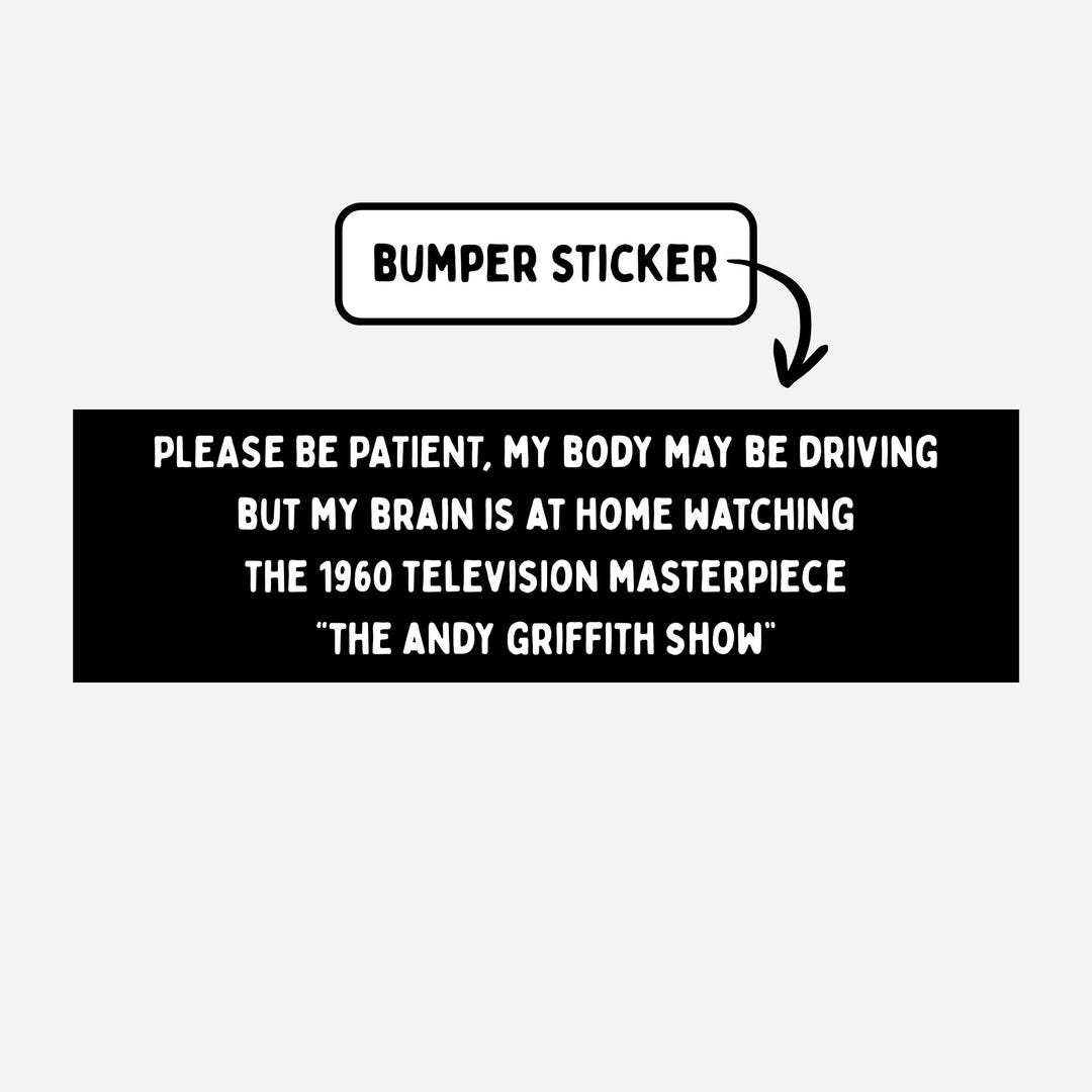 Andy Griffith Bumper Sticker - Etsy
