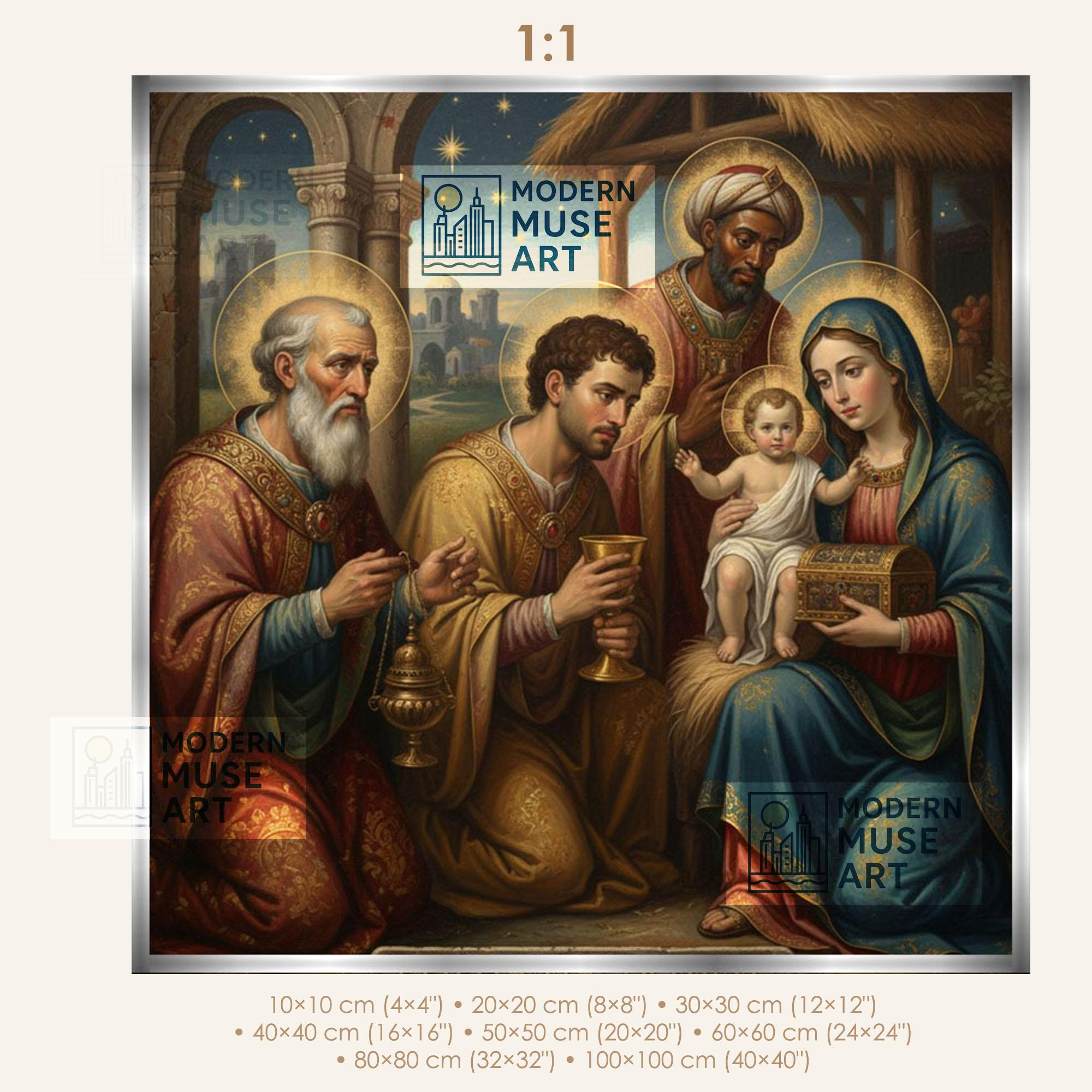 Three Wise Men Adoration Scene Print: Minimalist Epiphany Art (digital ...