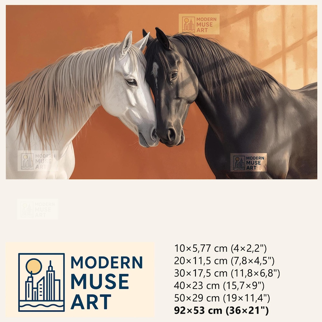 Farewell Horse Art – Emotional Black & White Horses Saying Goodbye ...