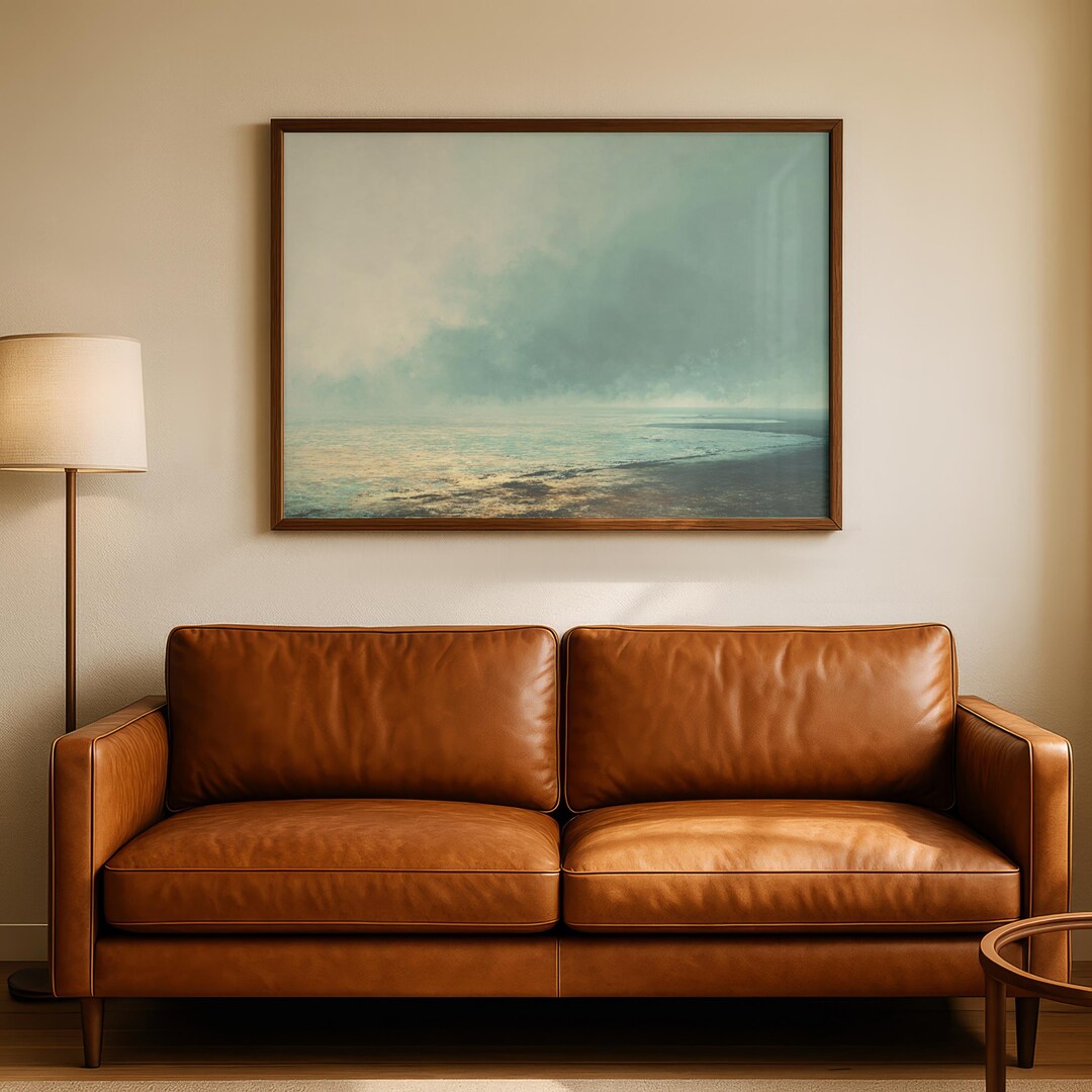Fogbound Shallows - Abstract Landscape Print, Fog Seascape Painting ...