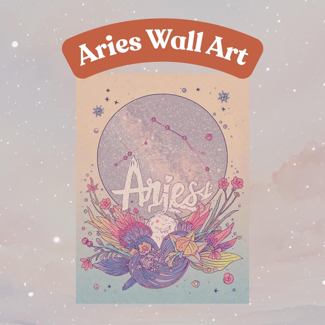 Watercolor Aries Poster | Matte Vertical Poster | Aries Zodiac Sign ...