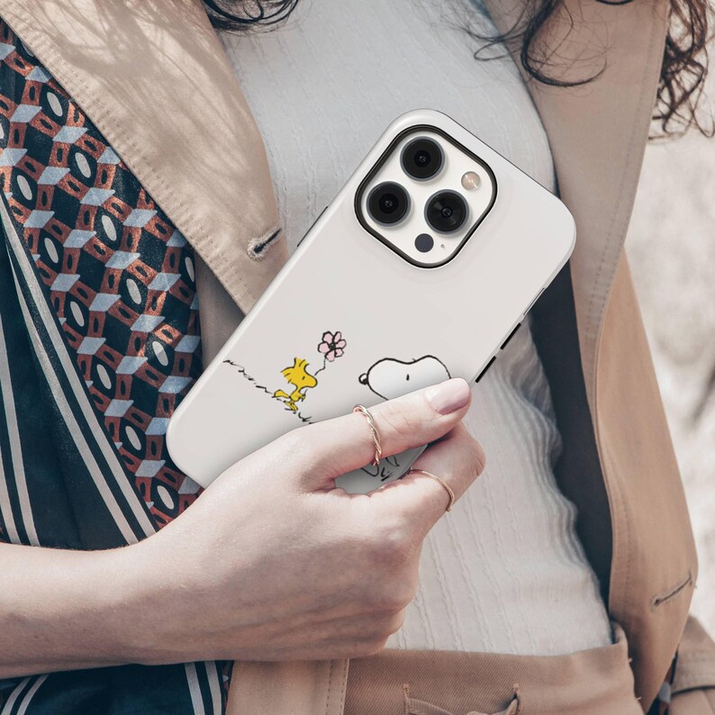 Snoopy and Woodstock Tough Phone Case, Cartoon Minimalist Design - Etsy ...