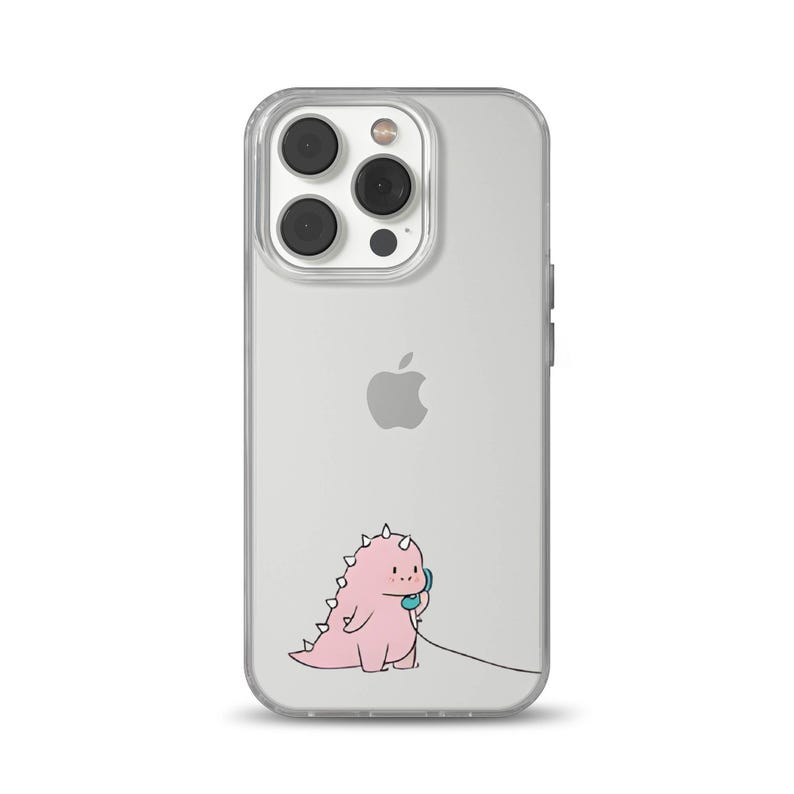 Dinosaur Couple Phone Case, Clear Matching iPhone Samsung Cover, Cute ...