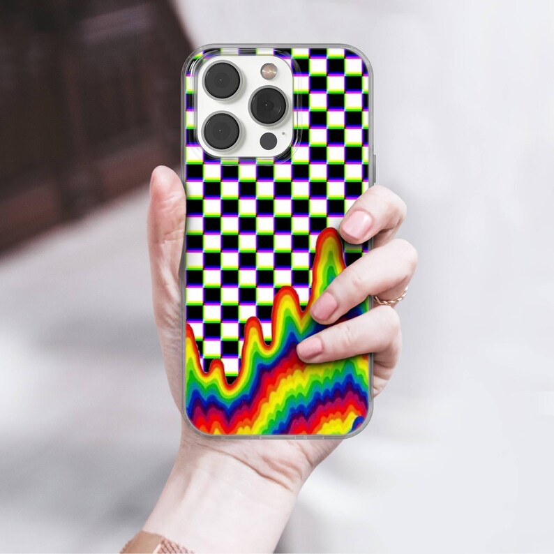 Melted Abstract Phone Case Abstract Check Cover for iPhone 16e, 17 Pro ...