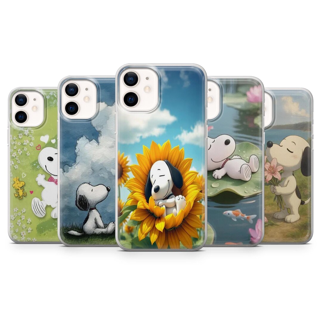 Cartoon Dog Phone Case, Snoopy Woodstock Friends Phone Cover, Aesthetic ...