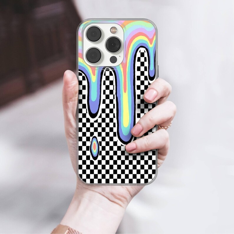 Melted Abstract Phone Case Abstract Check Cover for iPhone 16e, 17 Pro ...