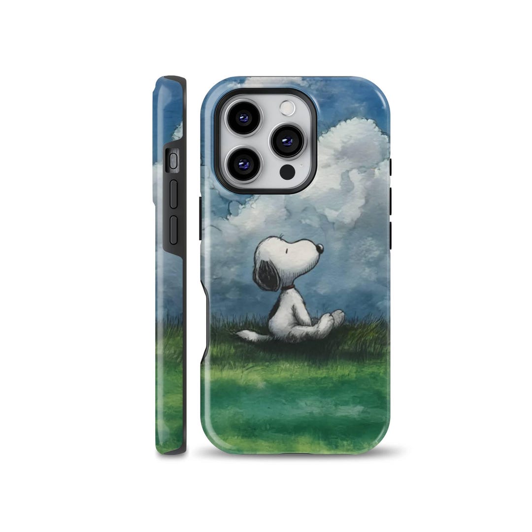 Snoopy Phone Case, Retro Peanuts Design, Tough Dual Layer - Etsy