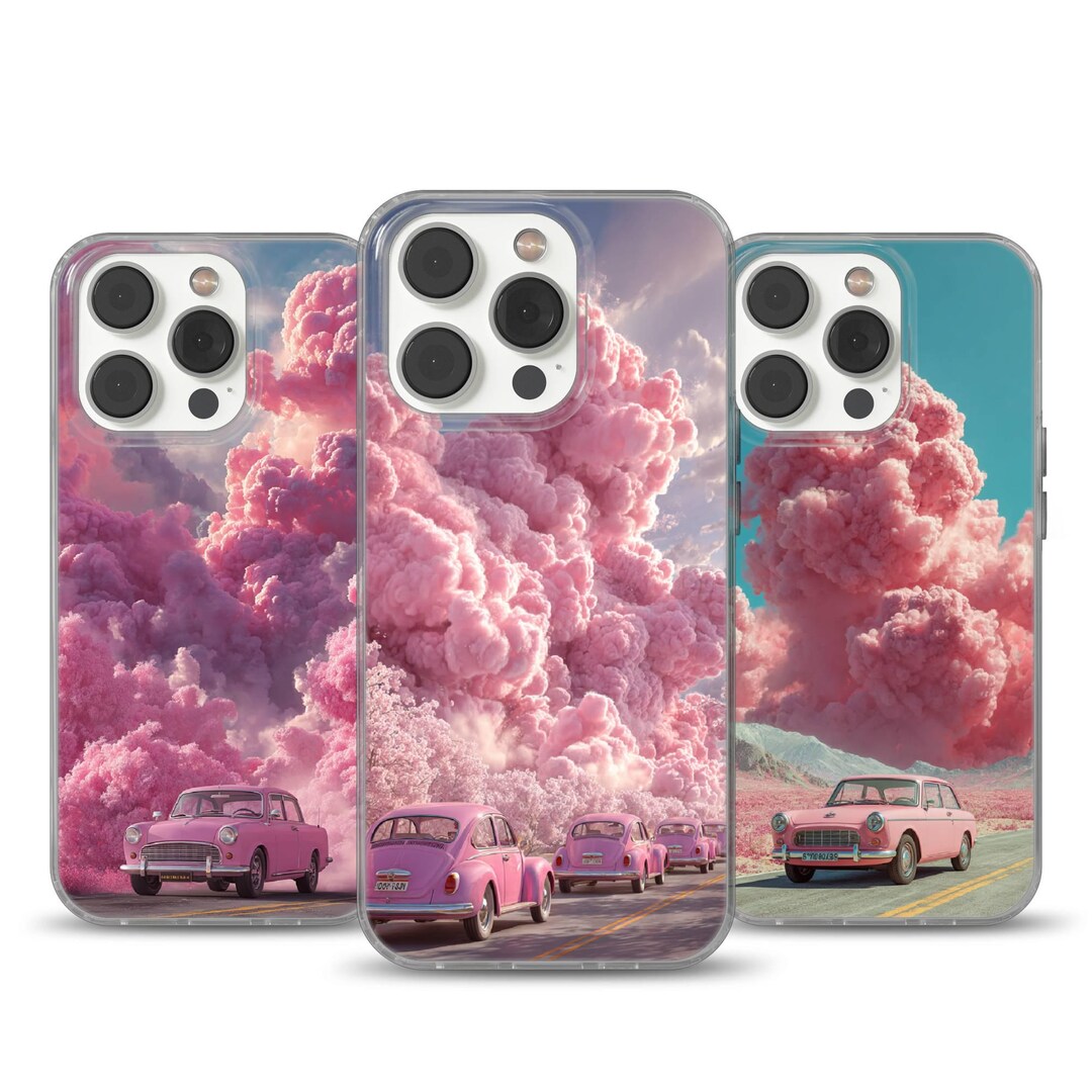Pink Sky Phone Case Pink Car Cover for iPhone 17,16, 15, 14, 13, 12 ...