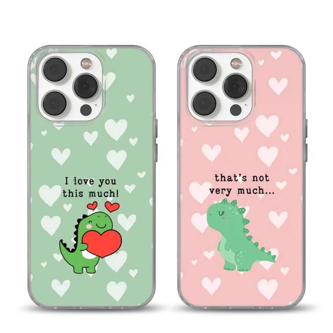 Couple Matching Phone Case Dinosaur Couple Cover for iPhone 16e, 17 Pro ...