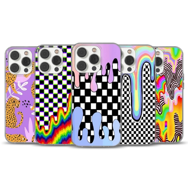 Melted Abstract Phone Case Abstract Check Cover for iPhone 16e, 17 Pro ...
