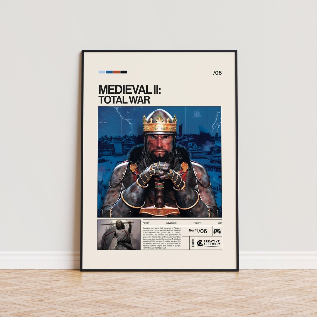 Medieval 2 Total War Poster, Video Game Poster, Minimalist Game Print ...