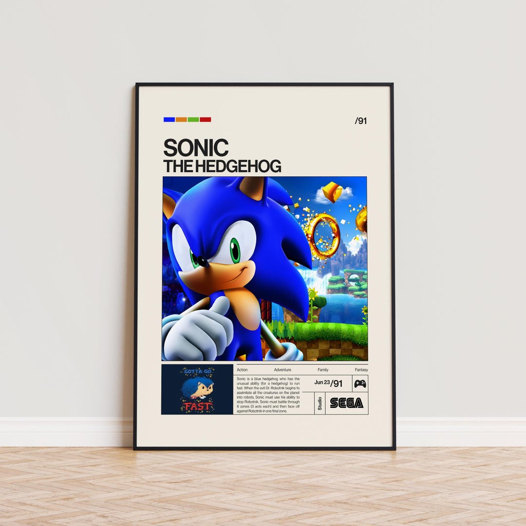 Sonic the Hedgehog Team Poster, Video Game Poster, Minimalist Game ...
