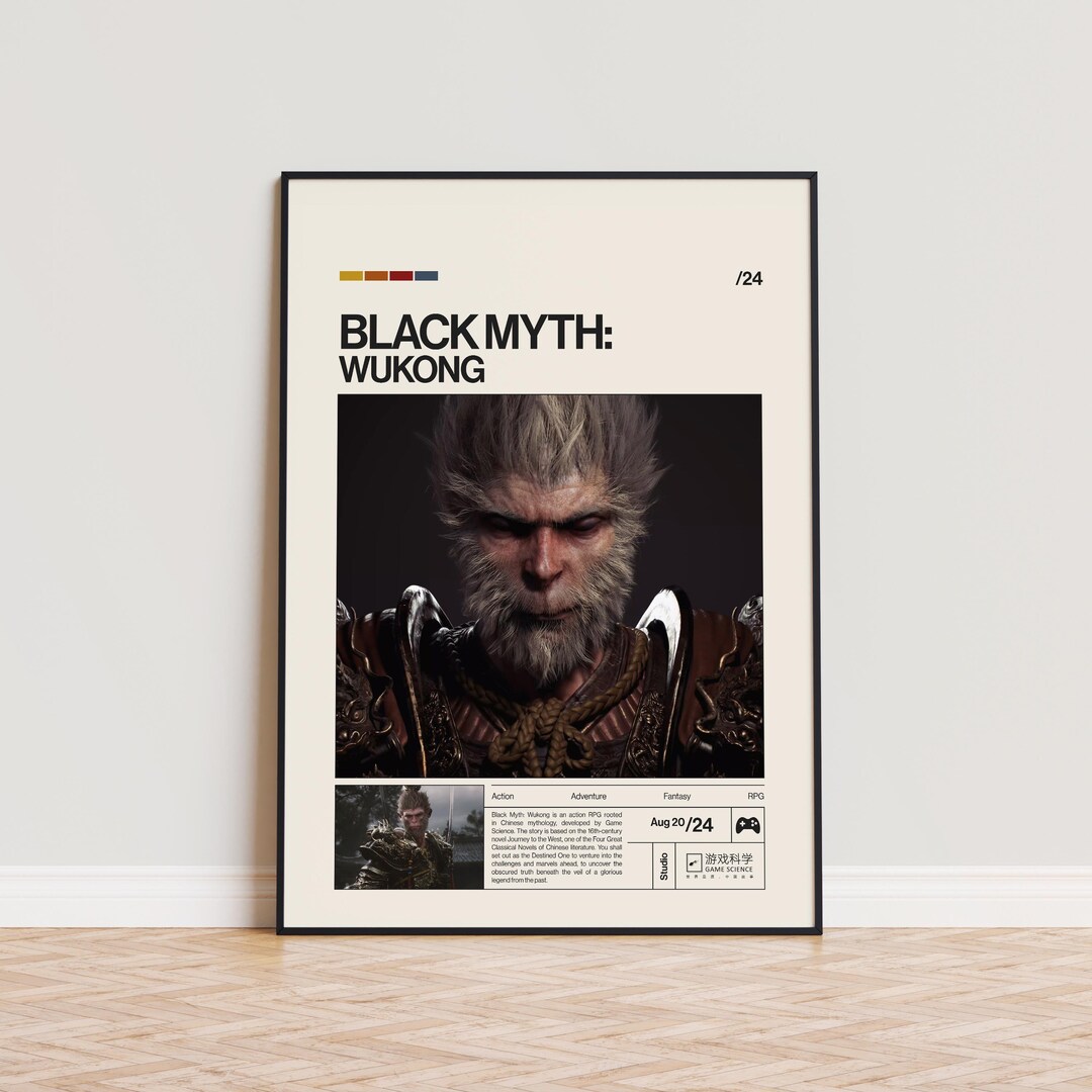 Black Myth Wukong Poster, Video Game Poster, Minimalist Game Print ...