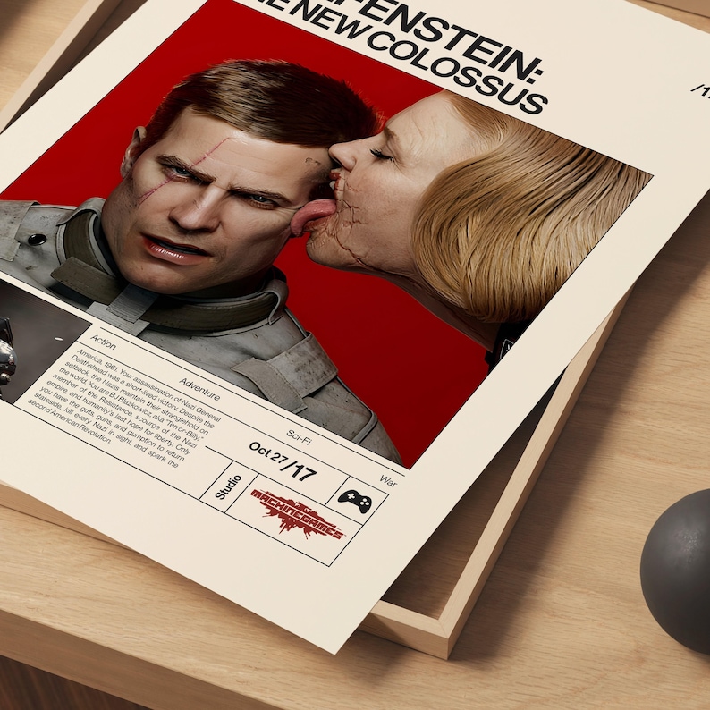 Wolfenstein 2 the New Colossus Poster, Video Game Poster, Minimalist ...