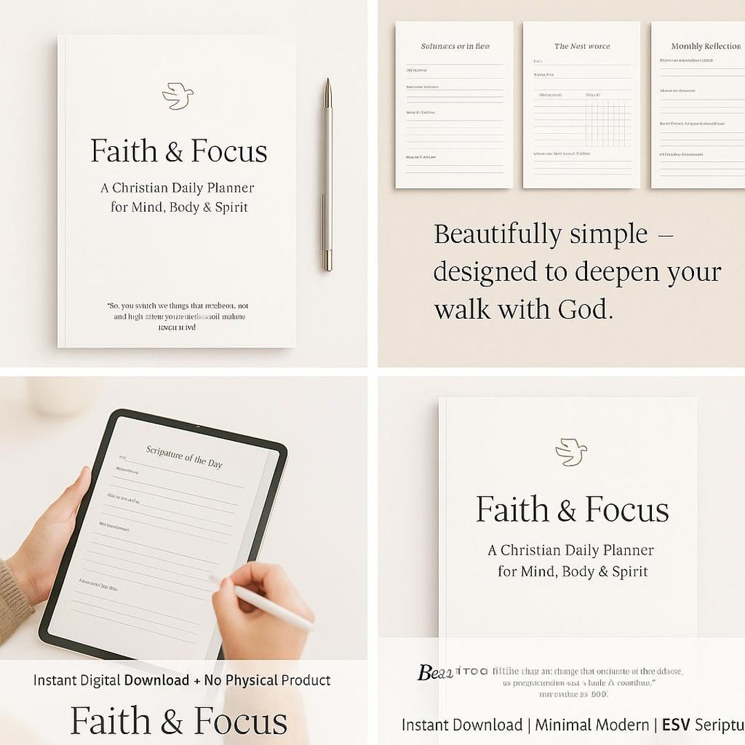 Christian Daily Planner Printable | Scripture Journal | Bible Study ...