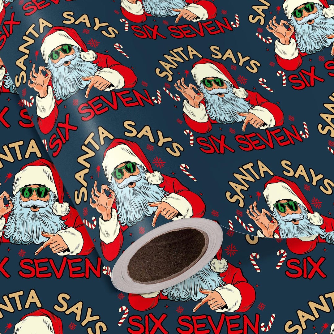 Santa Says 67 Funny Meme Wrapping Paper Large Roll for Kids, Teens ...