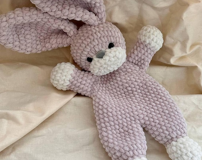 Crochet Bunny Snuggler Pattern Amigurumi Rabbit Lovey Tutorial Crochet ...