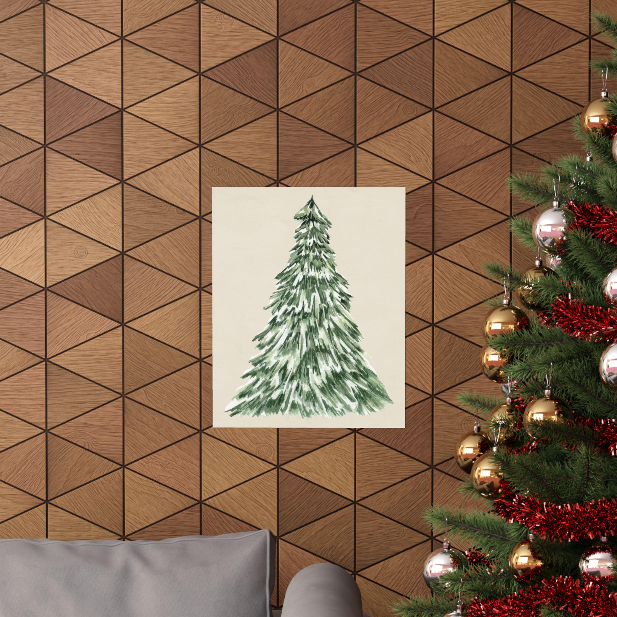 Rustic Christmas Tree Print, Holiday Wall Art - Etsy