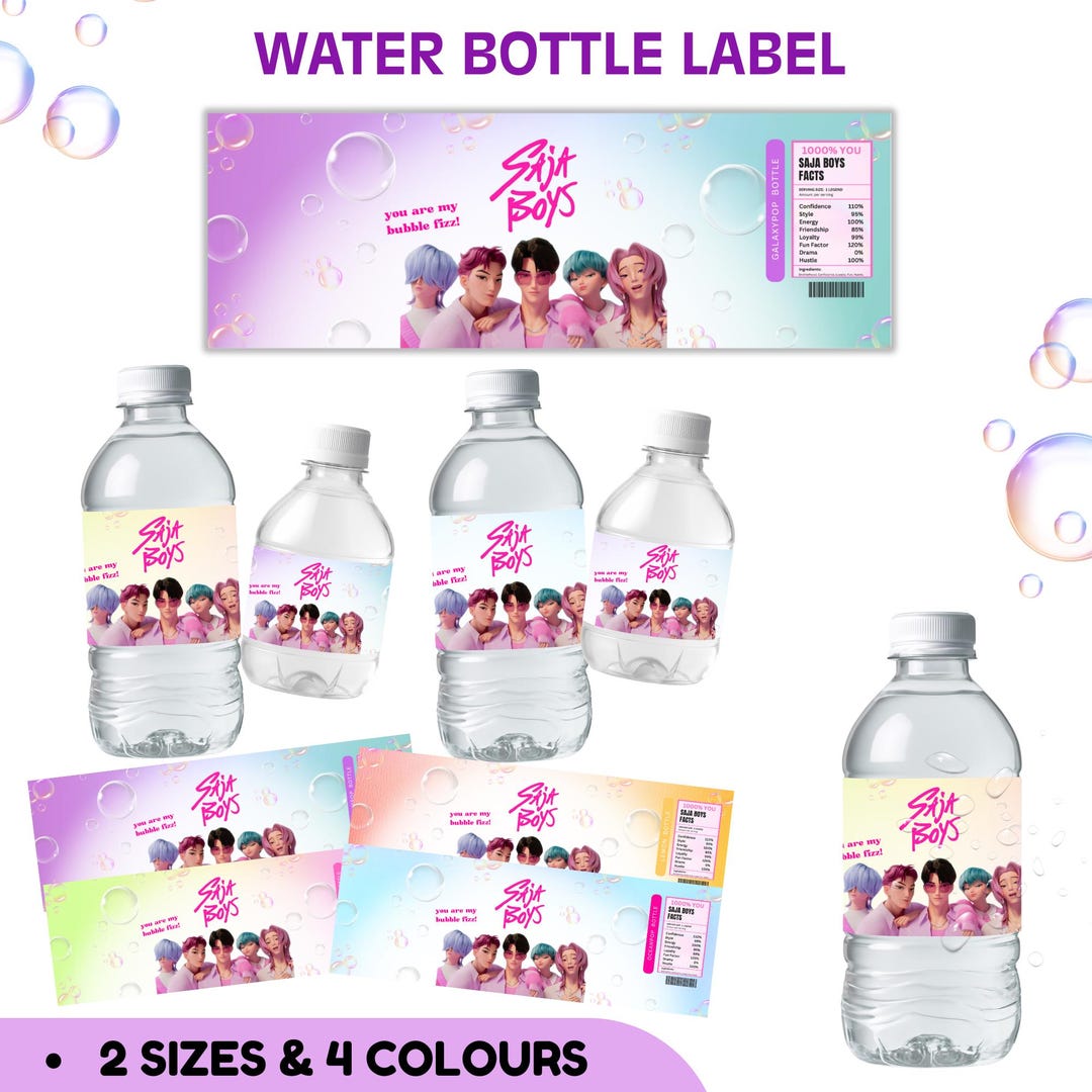 Kpop Water Bottle Labels, Saja Boys Drink Wrapper, Kpop Demon Hunters ...