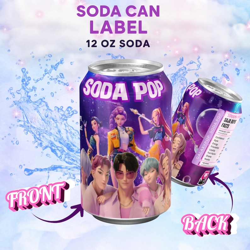 Kpop Demons Hunter Printable | Saja Boys Soda Can Labels | Huntrix Soda ...