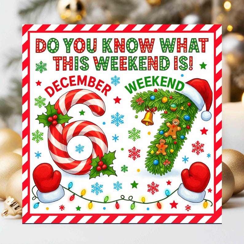 6 7 Printable Elf Prop, Six Seven Funny Meme Christmas, Trending 67 ...