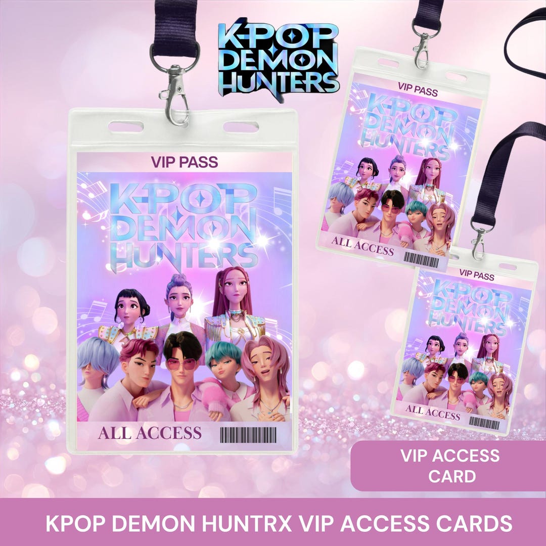 Kpop Demon Hunters VIP Pass Bundle | Huntrix & Saja Boys ID Badges ...