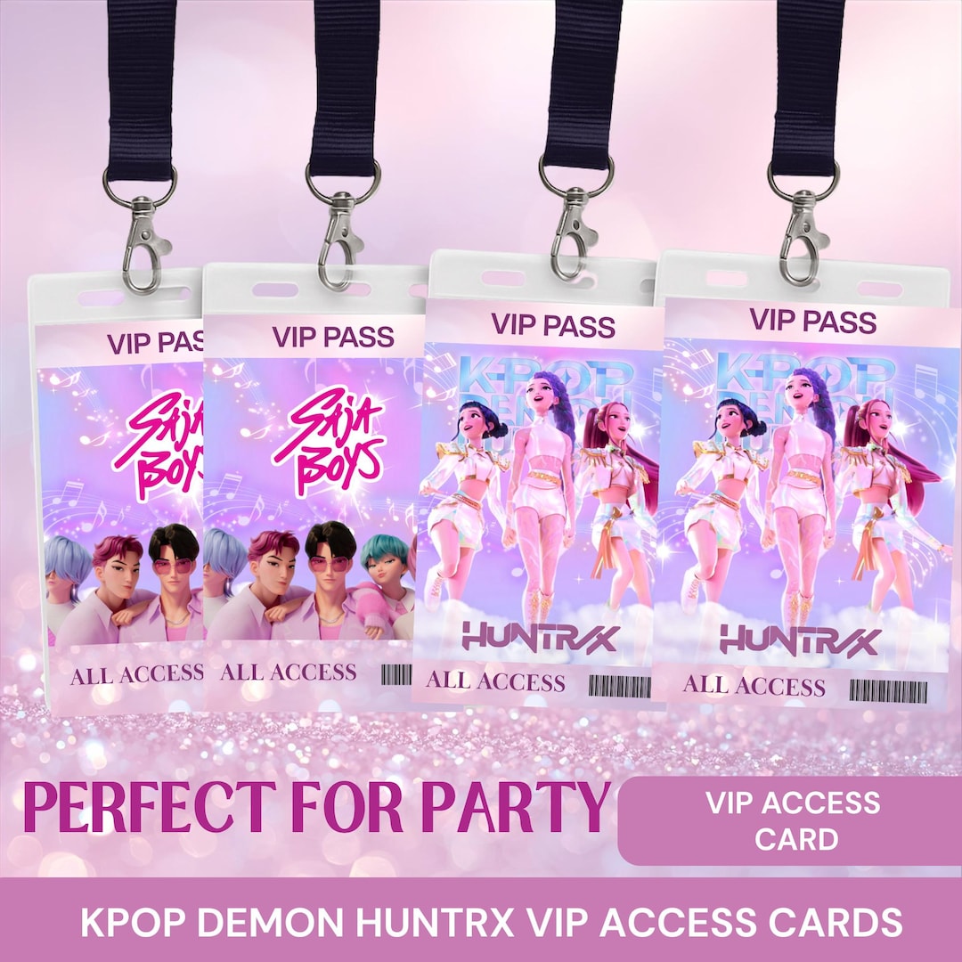 Kpop Demon Hunters VIP Pass Bundle | Huntrix & Saja Boys ID Badges ...