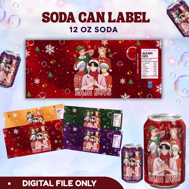 Christmas Soda Can Labels - Etsy