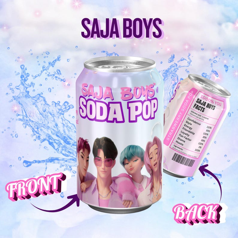 Kpop Demons Hunter Printable | Saja Boys Soda Can Labels | 4 Color Soda ...
