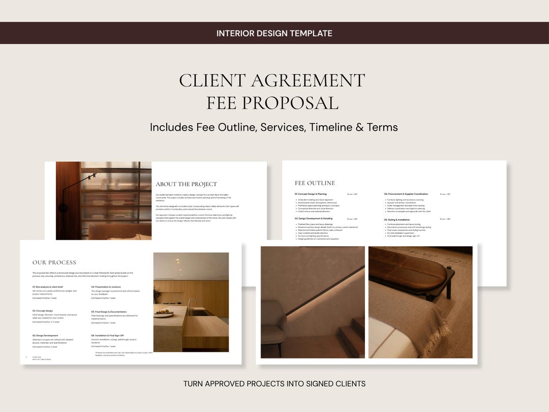 Fee Proposal Template for Interior Designers — Client-facing Project ...