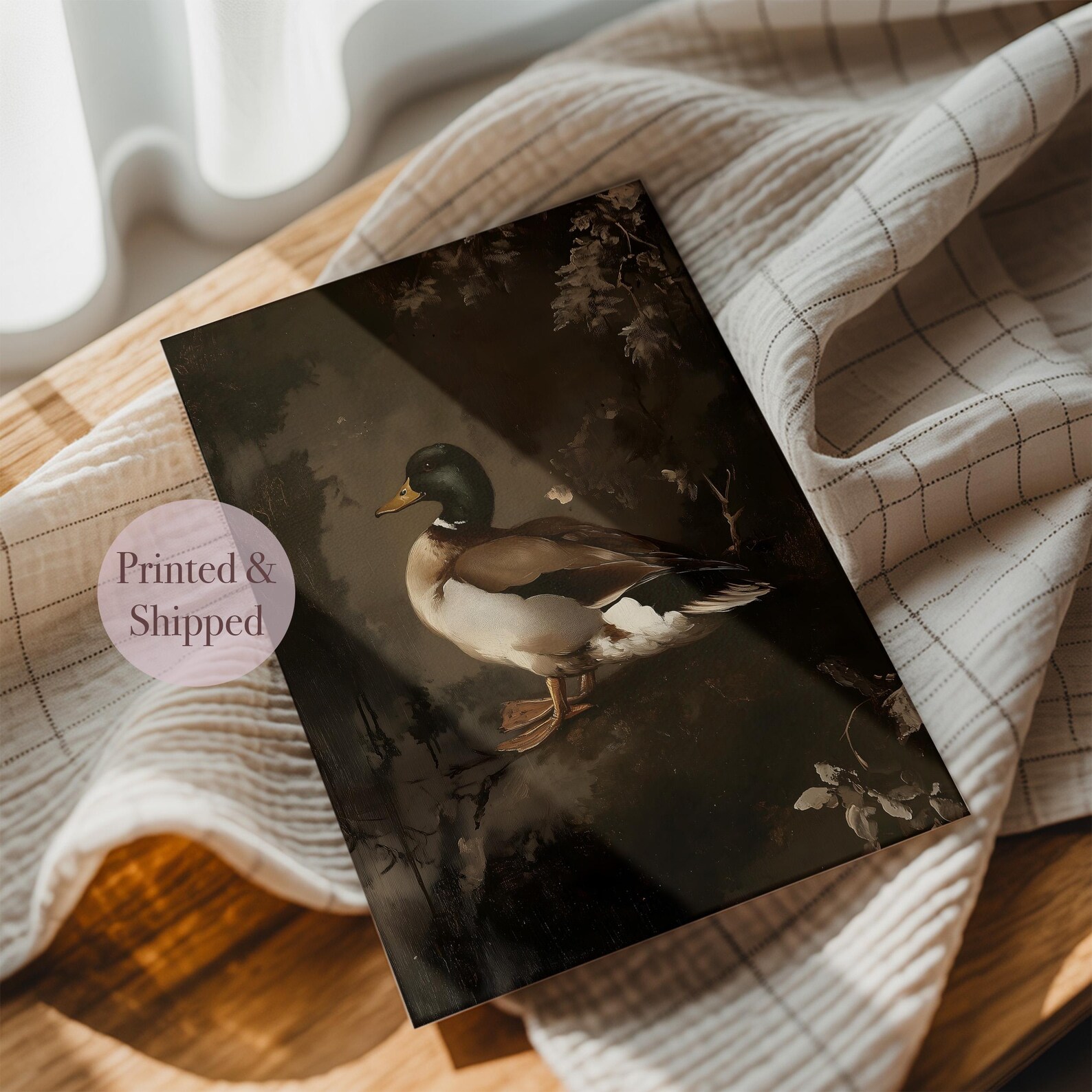 Mallard Duck Oil Painting: Dark Moody Vintage Wildlife Artwork - Etsy
