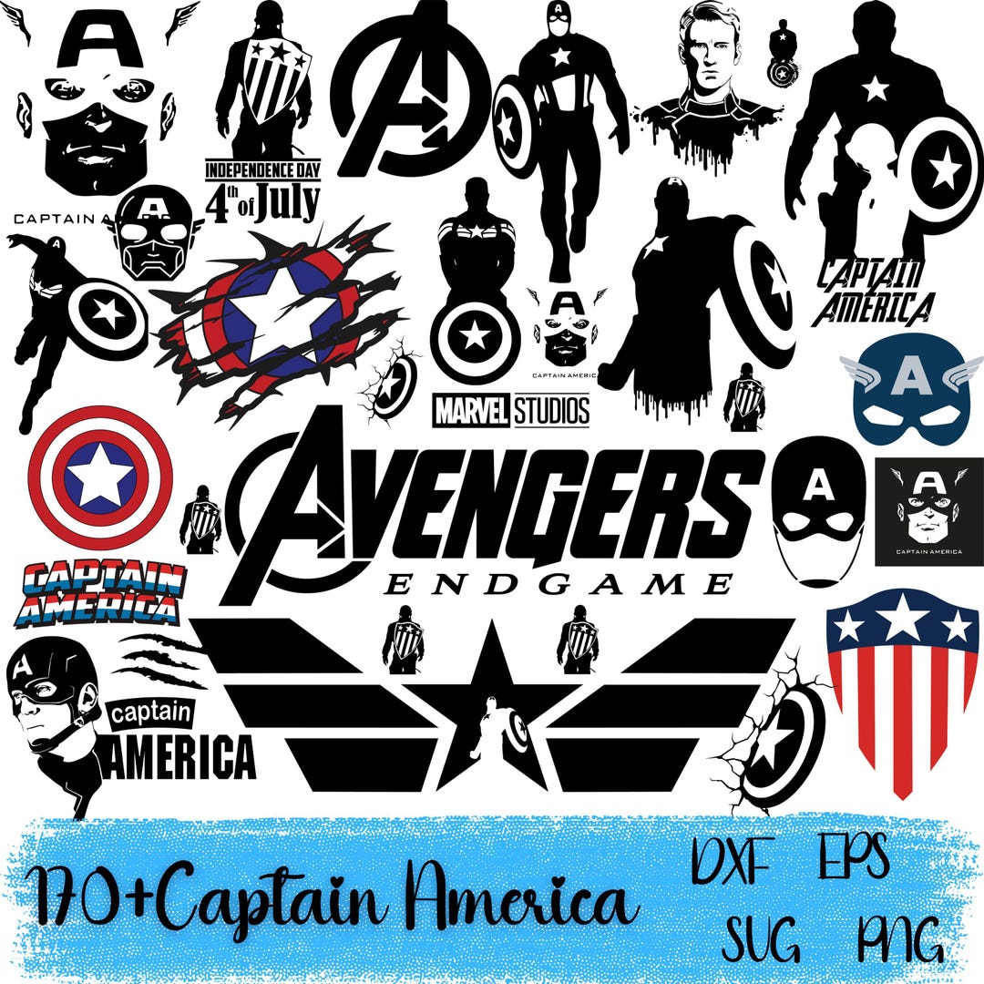 Captain America Clipart, Superhero Splash Design (PNG Digital Download ...