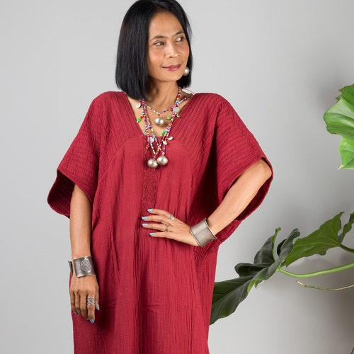 Pakistan Boho Cotton Caftan Relaxed Maxi Dress Natural Kaftan - Etsy