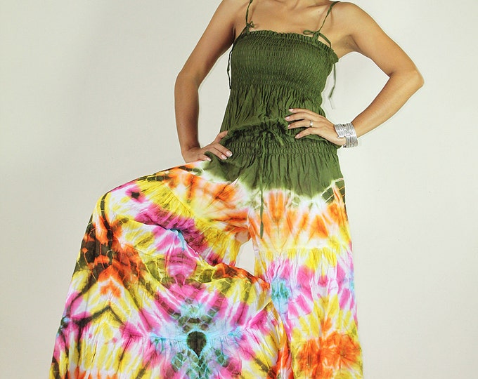 Jumpsuit Tie Dye Hippie Boho Jumper Tube Maxi Dress : Exotic Collection ...