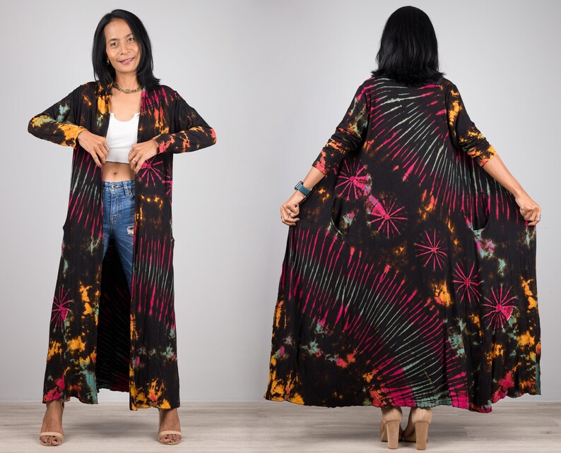 Tie Dye Robe Tie Dye Lounge Wear Cardigan Boho Kimono | Etsy