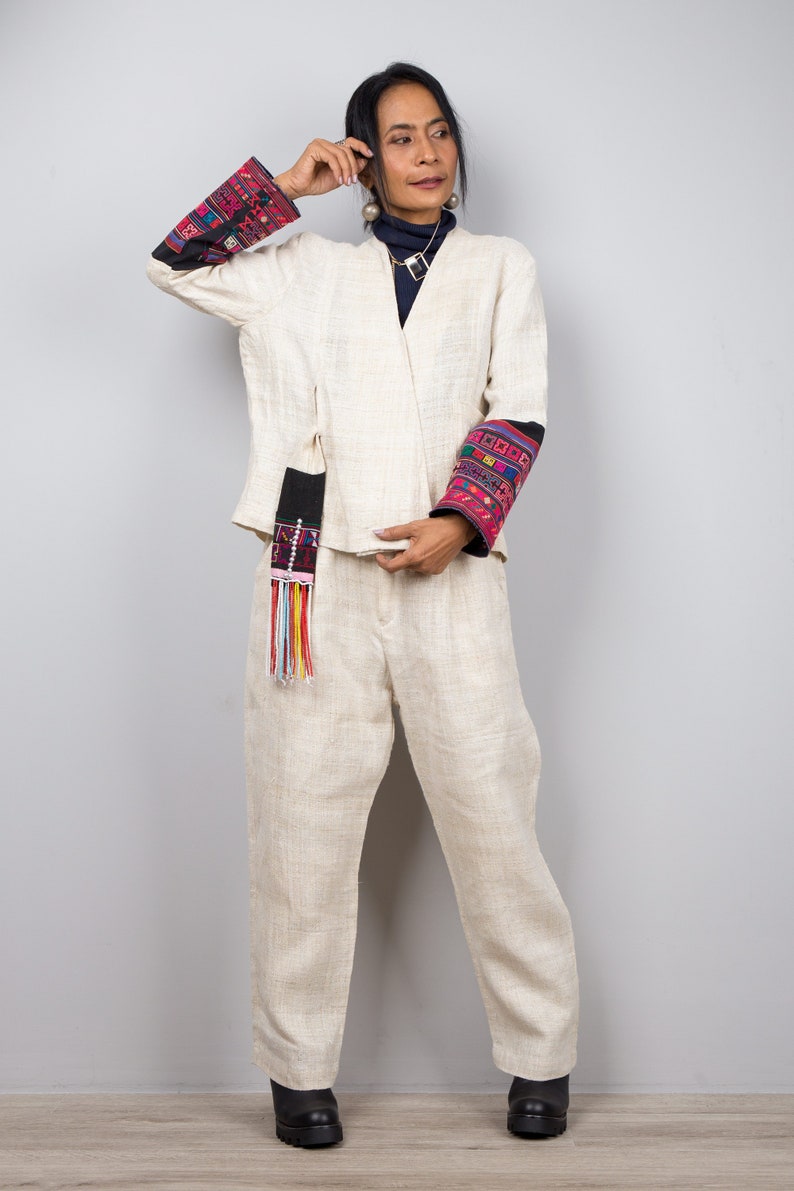 Handwoven Natural Hemp Hill Tribe Jacket Top Bohemian Chic - Etsy