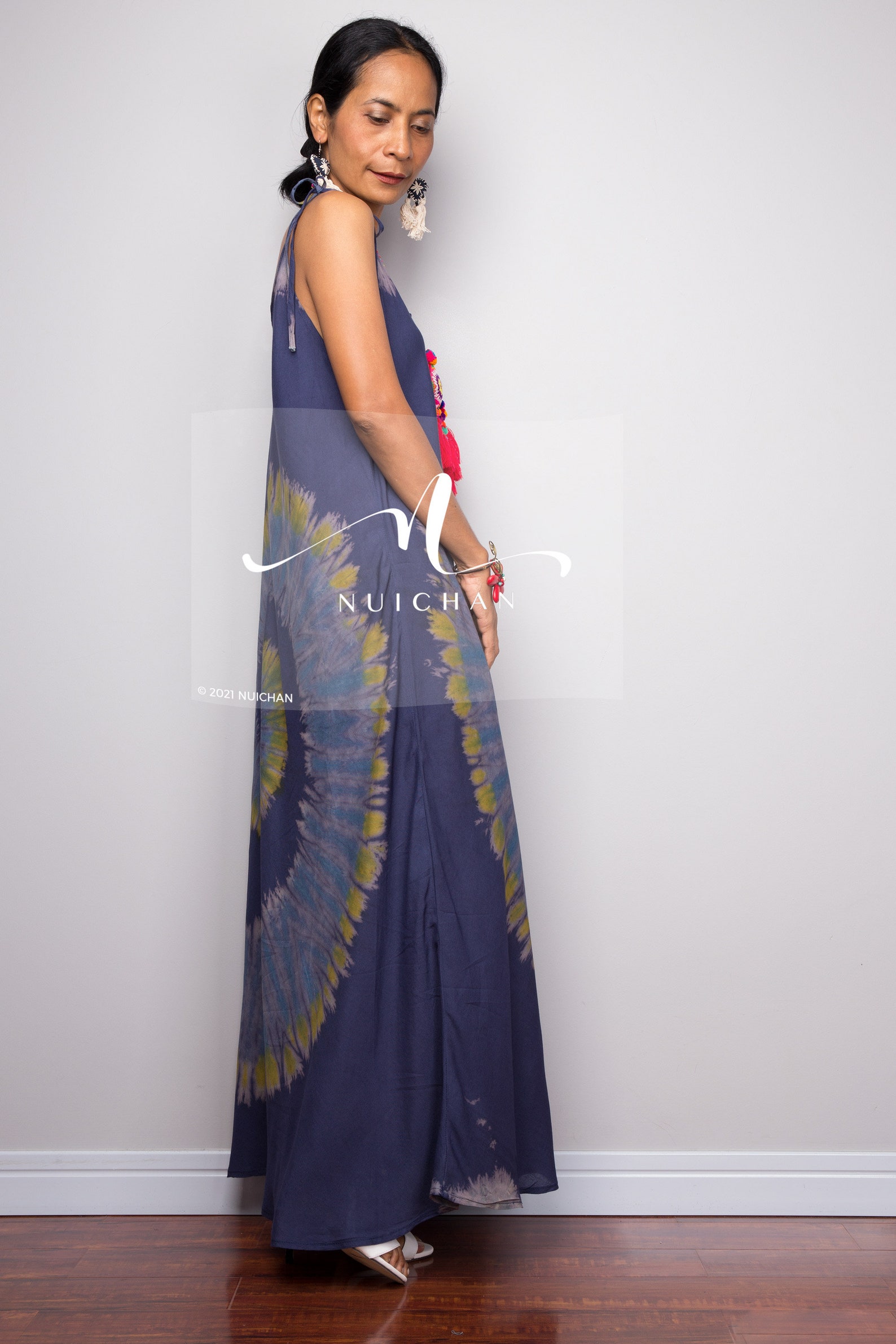 Tie dye beach dress summer strap dress Holiday resort dress | Etsy