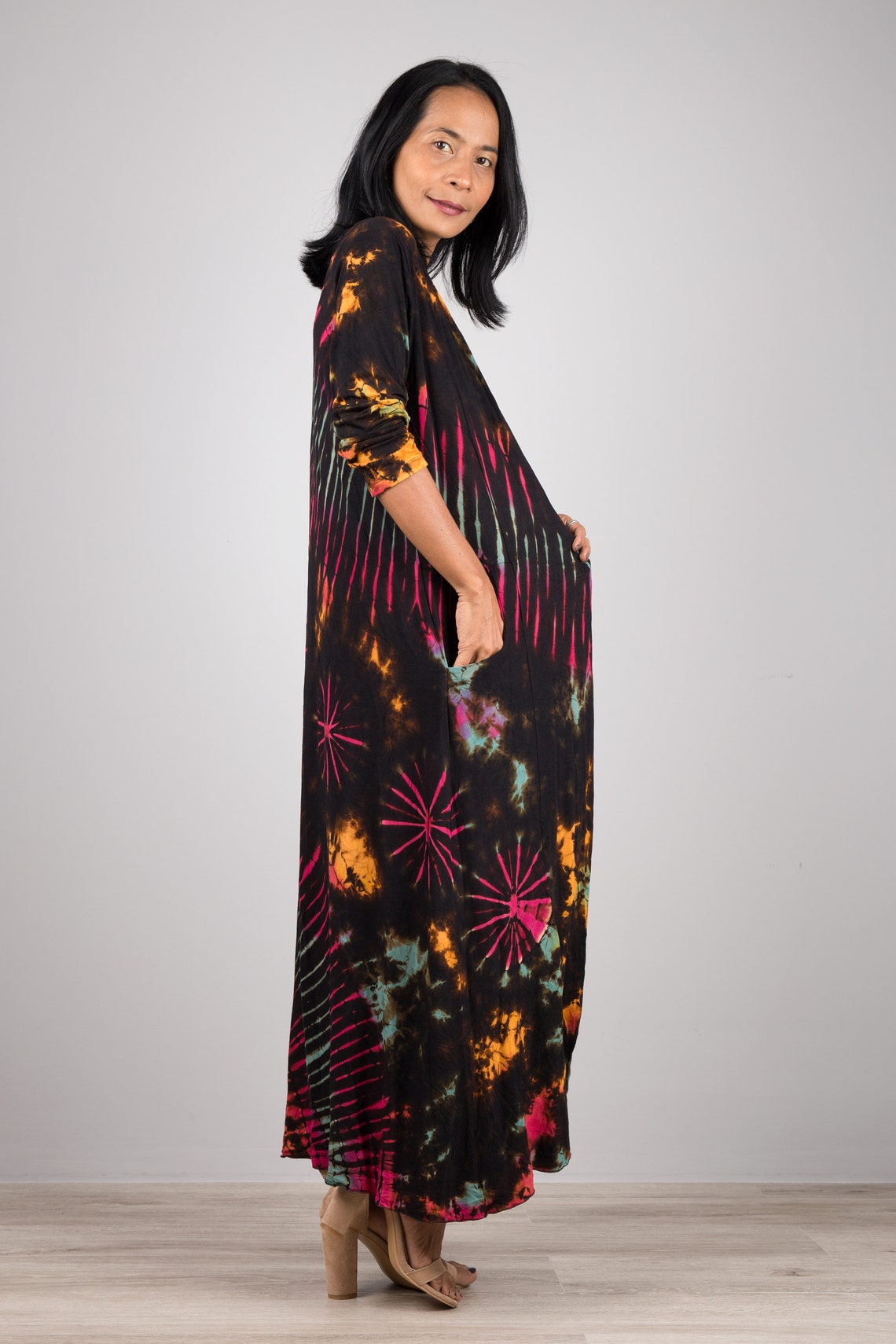 Tie Dye Robe Tie Dye Lounge Wear Cardigan Boho Kimono | Etsy