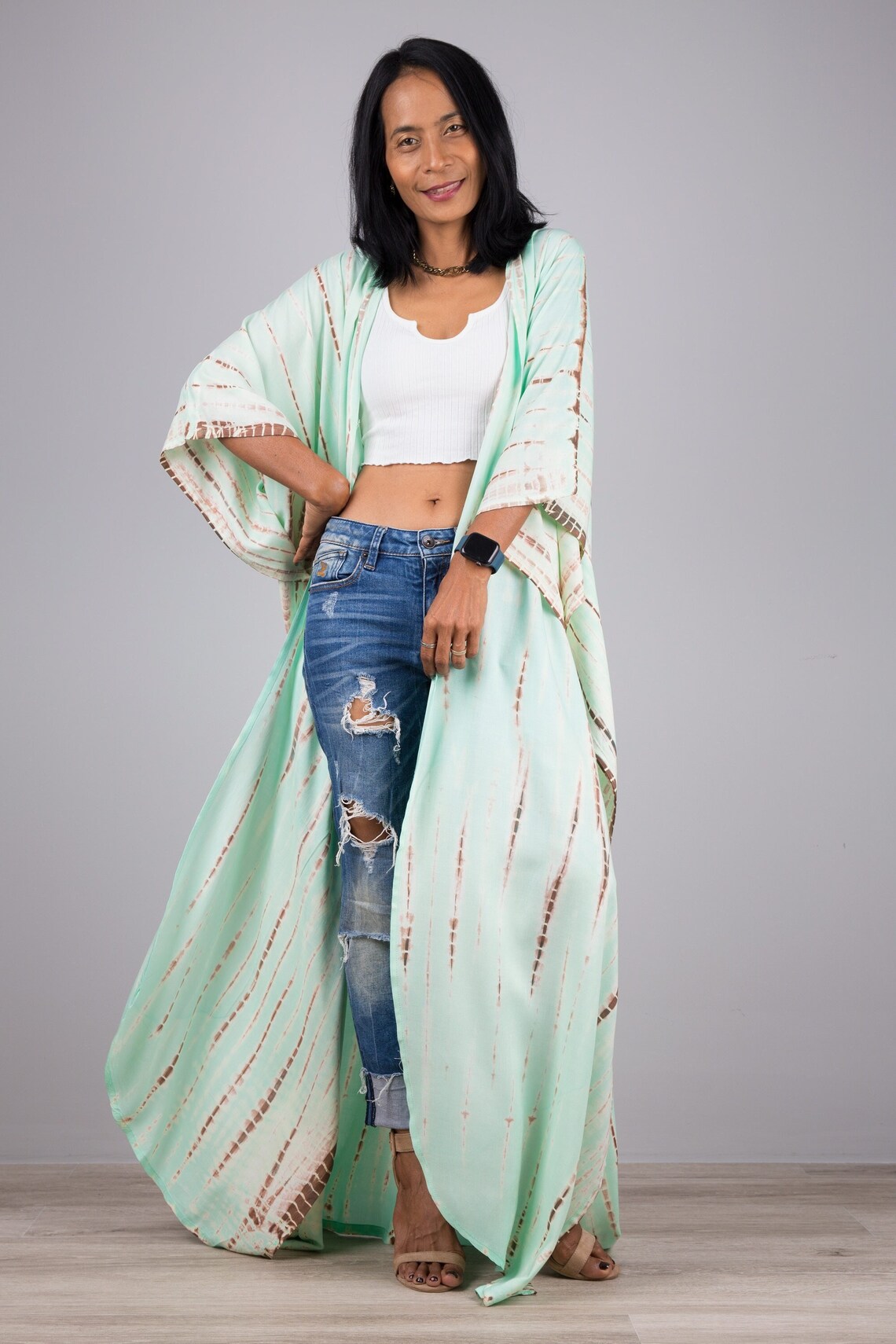 Tie Dye Robe Beach Cover Tie Dye Duster Vest Festival Wear - Etsy