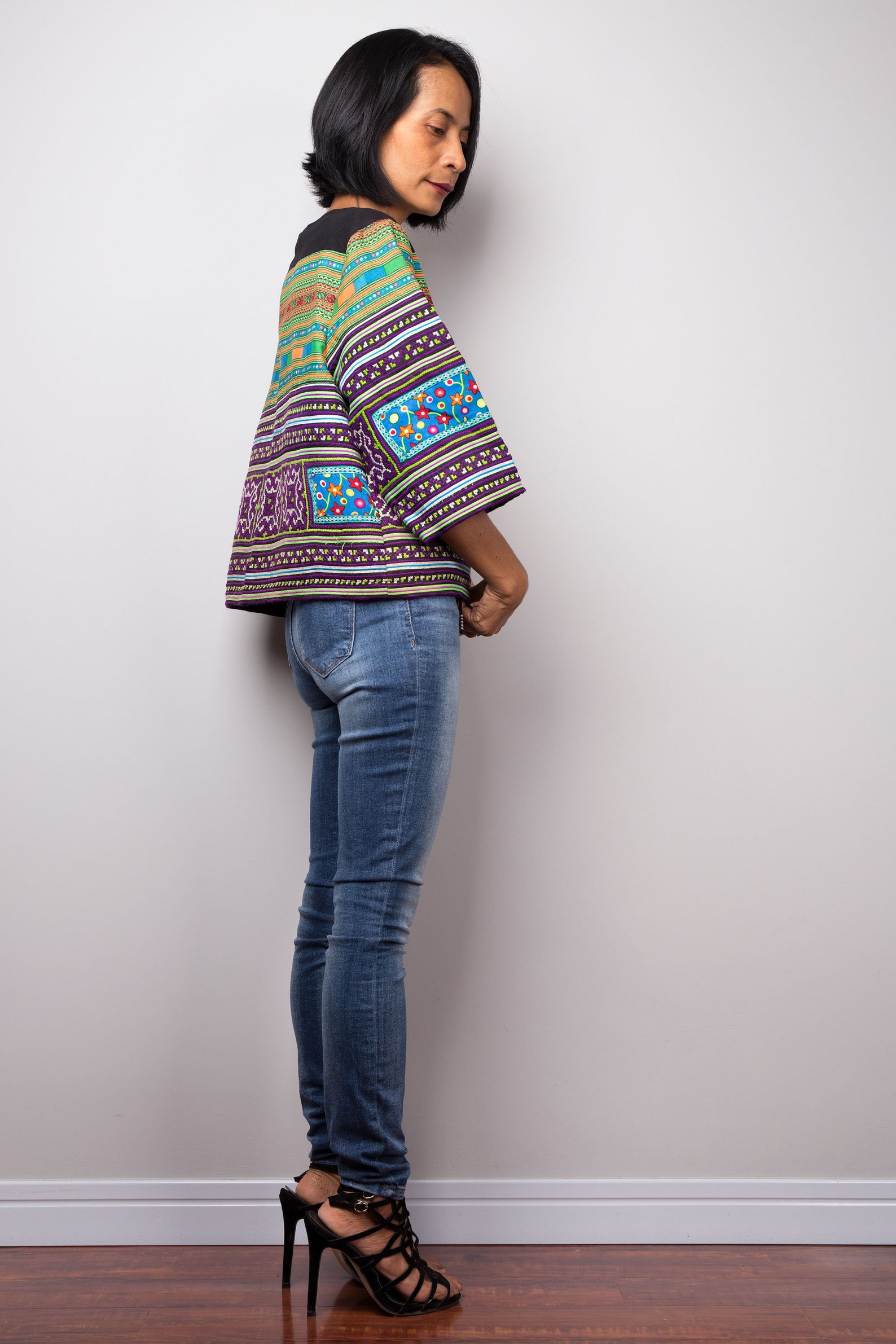 Hill Tribe Blouse Top Bohemian Chic Crop Top Vintage Hmong | Etsy