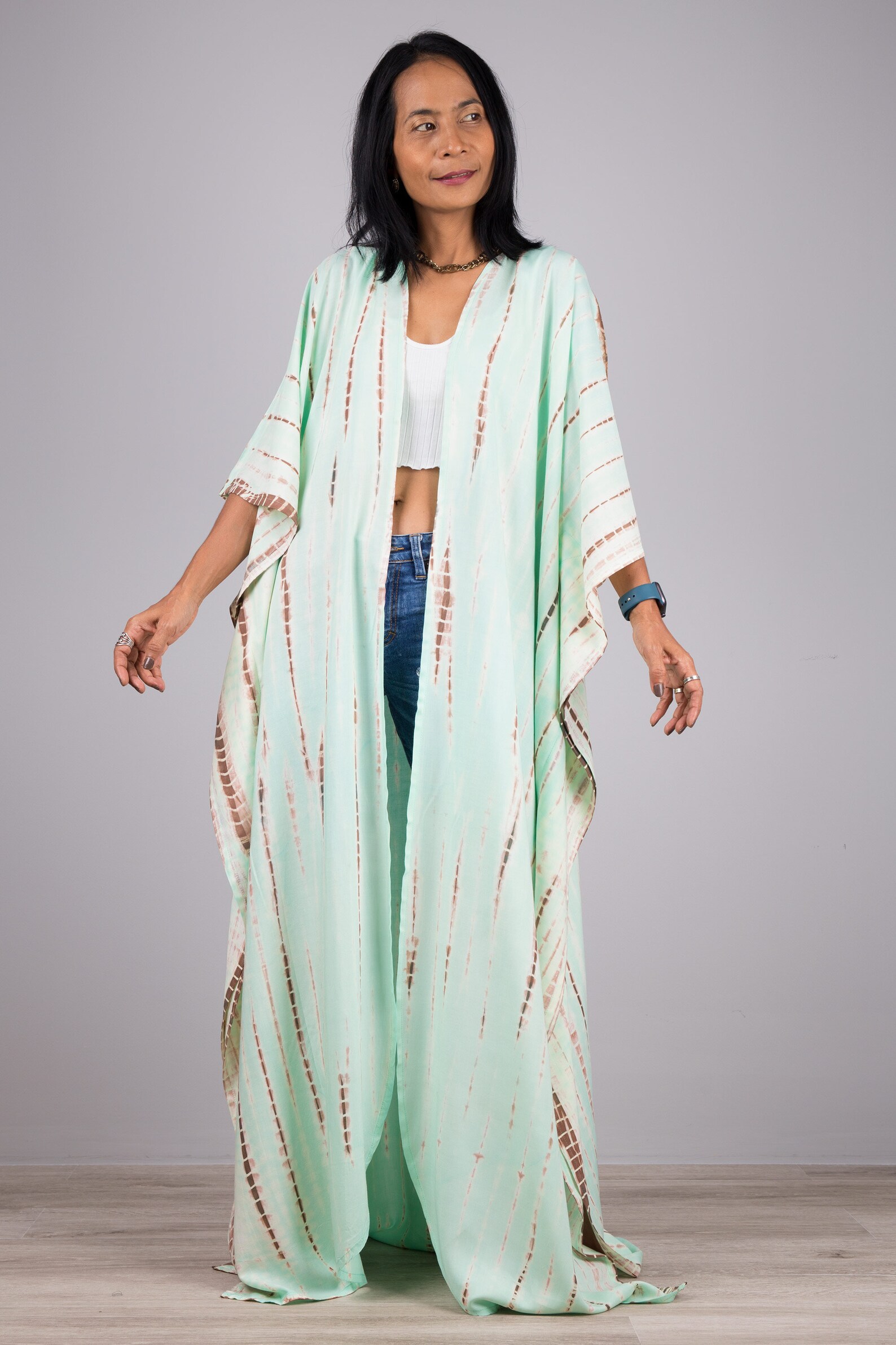 Tie Dye Robe Beach Cover Tie Dye Duster Vest Festival Wear - Etsy