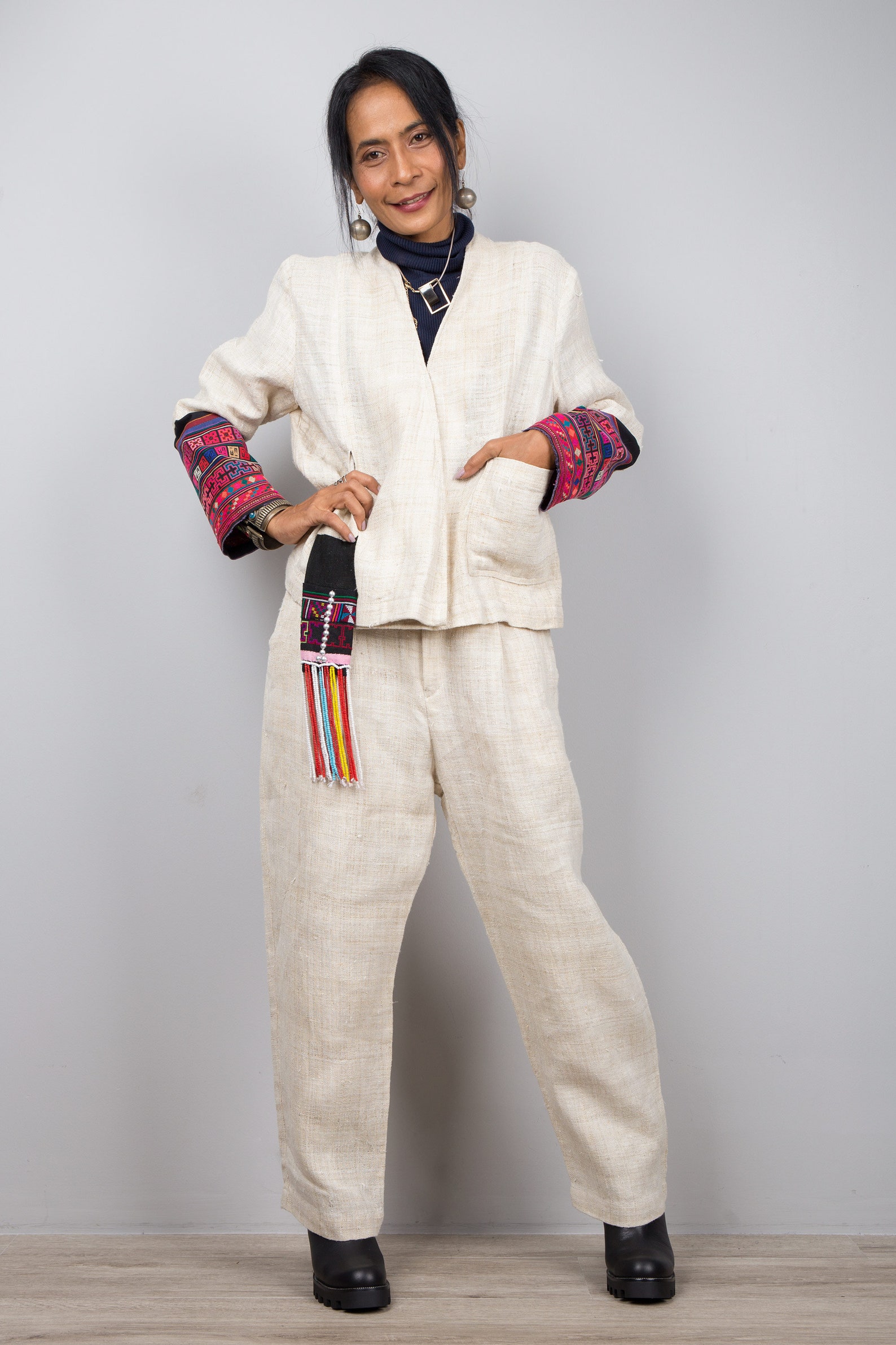 Handwoven Natural Hemp Hill Tribe Jacket Top Bohemian Chic - Etsy