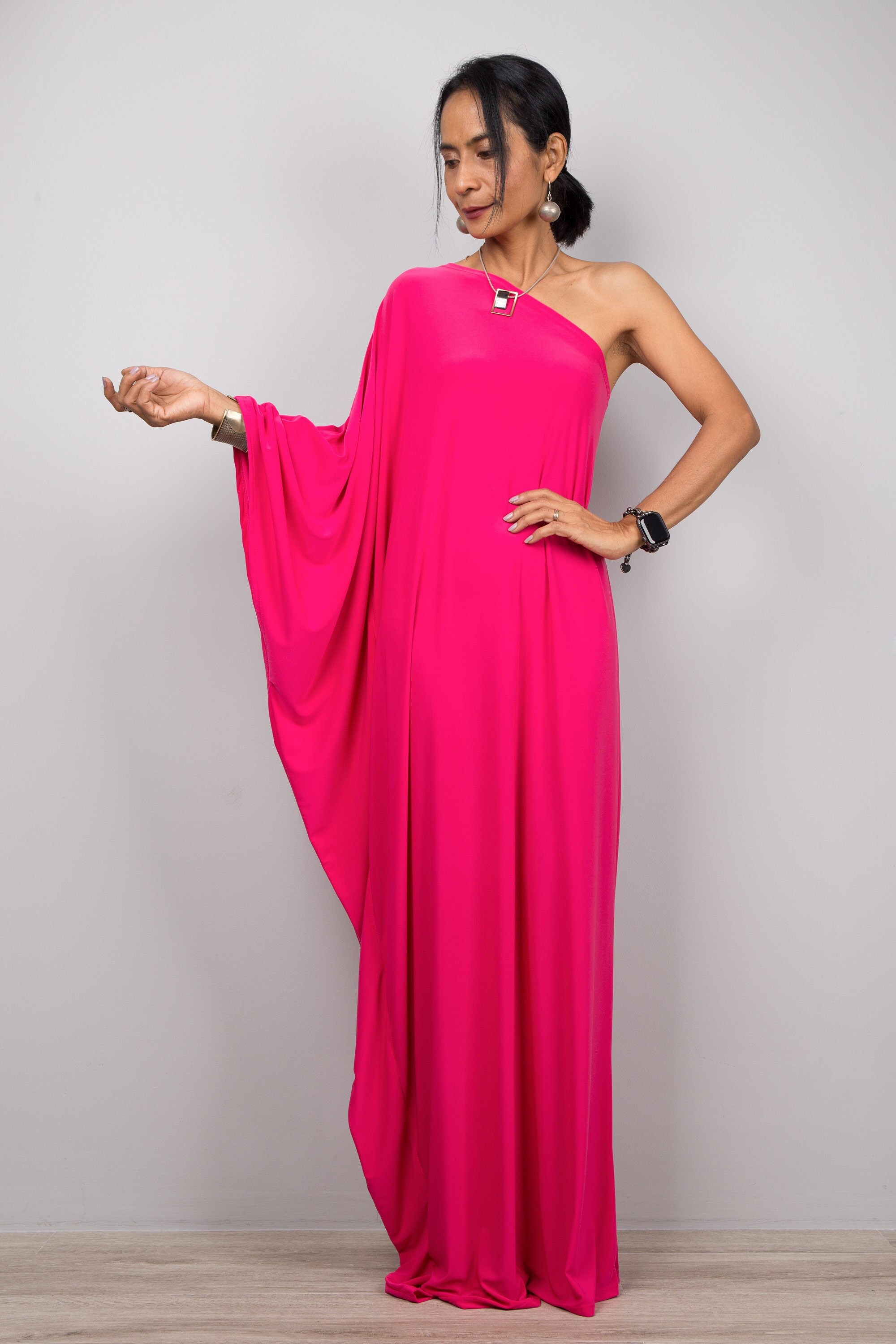 One Shoulder Caftan Dress
